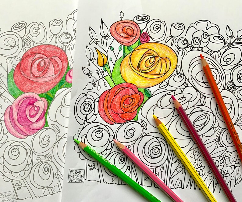 Authentic Printable Colouring Pages Designed by Artist Ruth Dronsfield ...