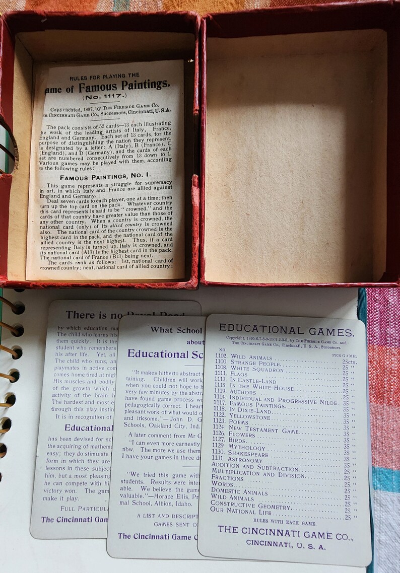 Antique Famous Paintings Card Game - Etsy