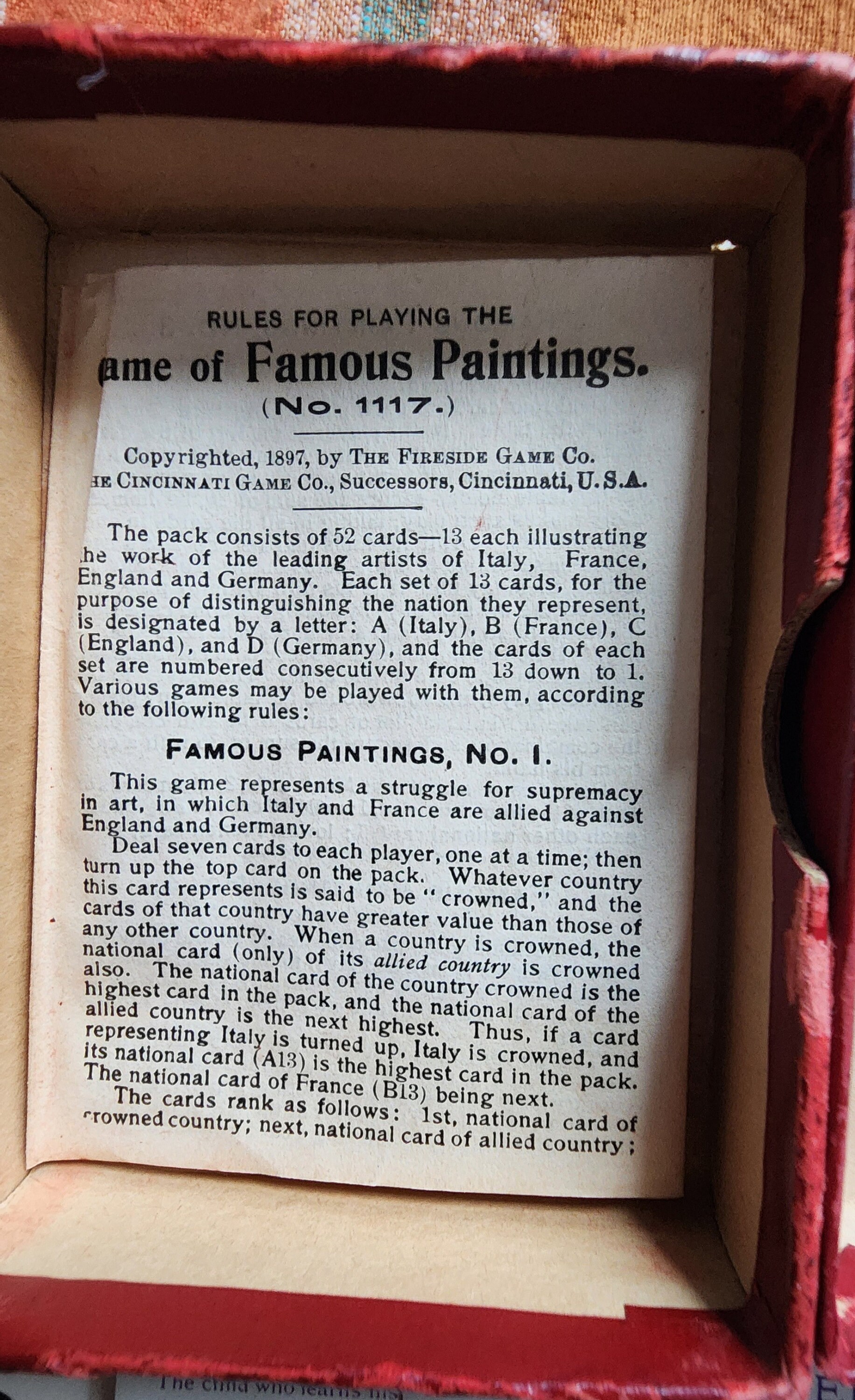 Antique Famous Paintings Card Game - Etsy