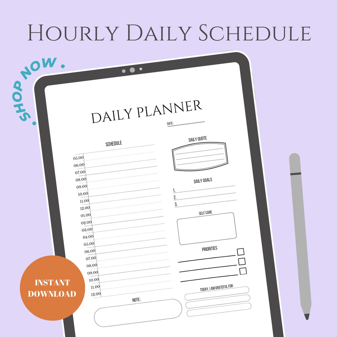 Daily Schedule Printable Daily Study Planner Pdf Editable - Etsy