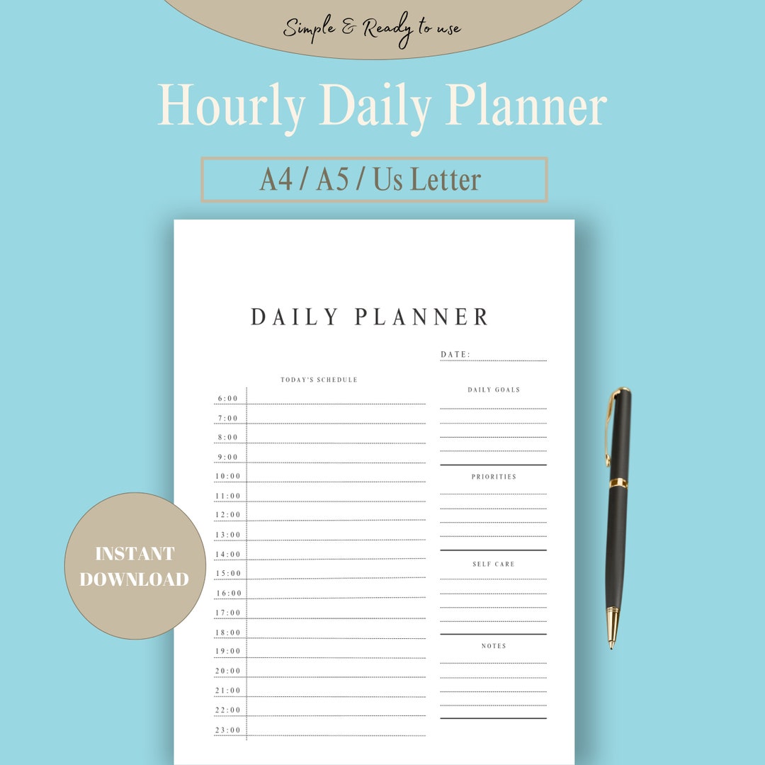 Daily Hourly Planner Printable Homeschool Schedule Time - Etsy