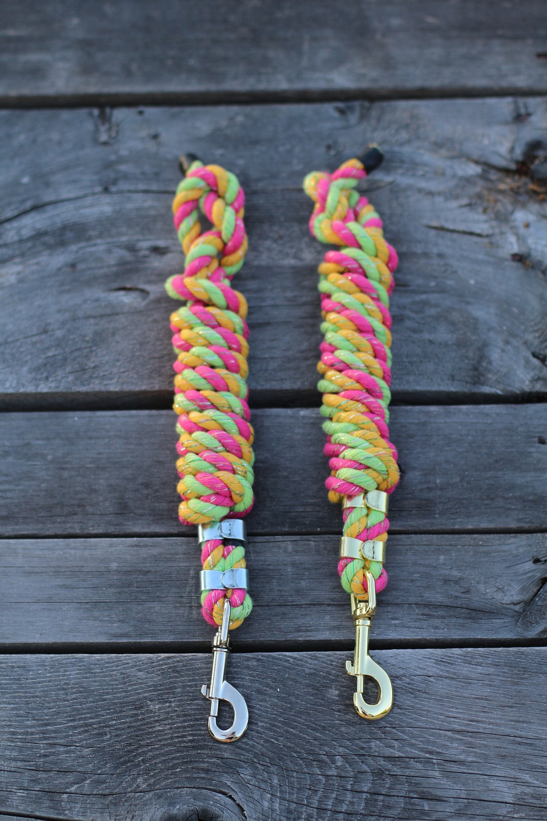 Horse Lead Rope - 1/2 Inch X 6 Foot Length - Twist Sparkle Pink Orange ...