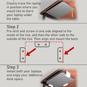 Under Desk Double Decker Laptop Holder Mount | Fits Double the Laptops ...