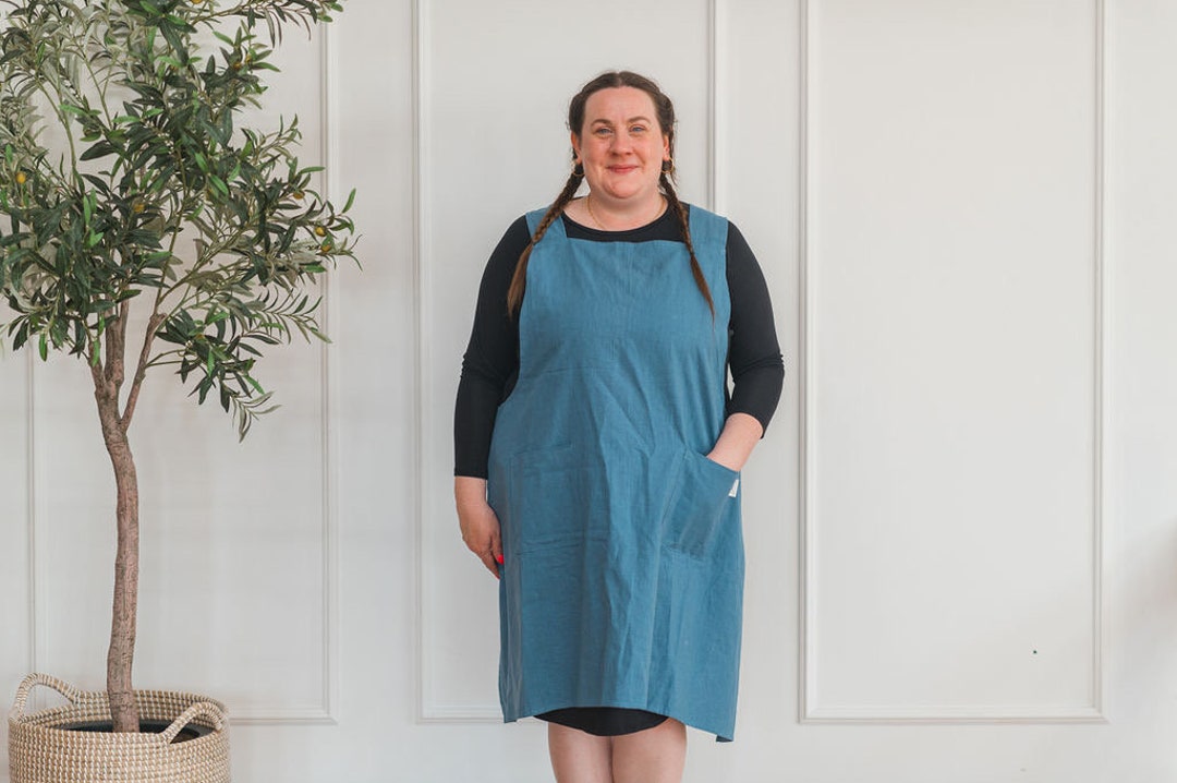 Plus Size Florist Apron, Size Large, Adult Japanese Cross Back Linen ...