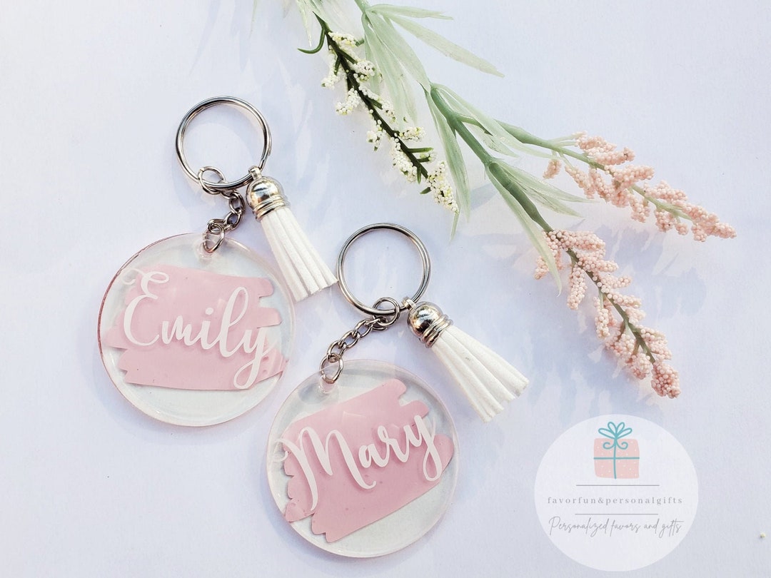 Personalized Keychain, Paint Stroke Keychain Name Custom Acrylic ...