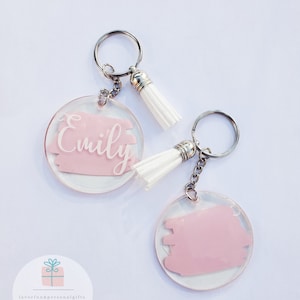 Personalized Keychain, Paint Stroke Keychain Name Custom Acrylic ...