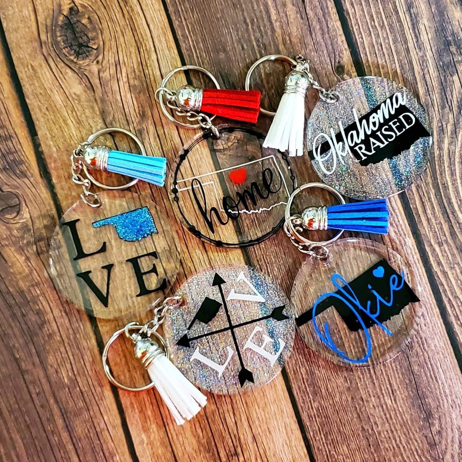 Oklahoma Keychain, Okie Keychain, Oklahoma Proud, Oklahoma Raised - Etsy