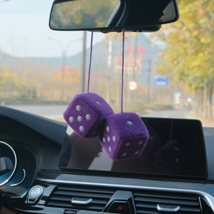 Car Dice Retro Fluffy Cute Dice Car Rearview Mirror Hanging - Etsy