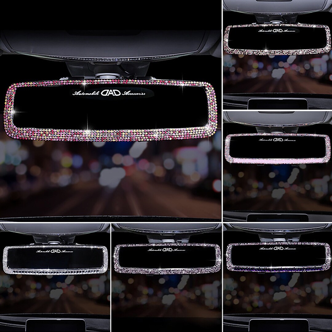 Car Diamond Creative Rhinestone Car Mirror Decorations Car - Etsy