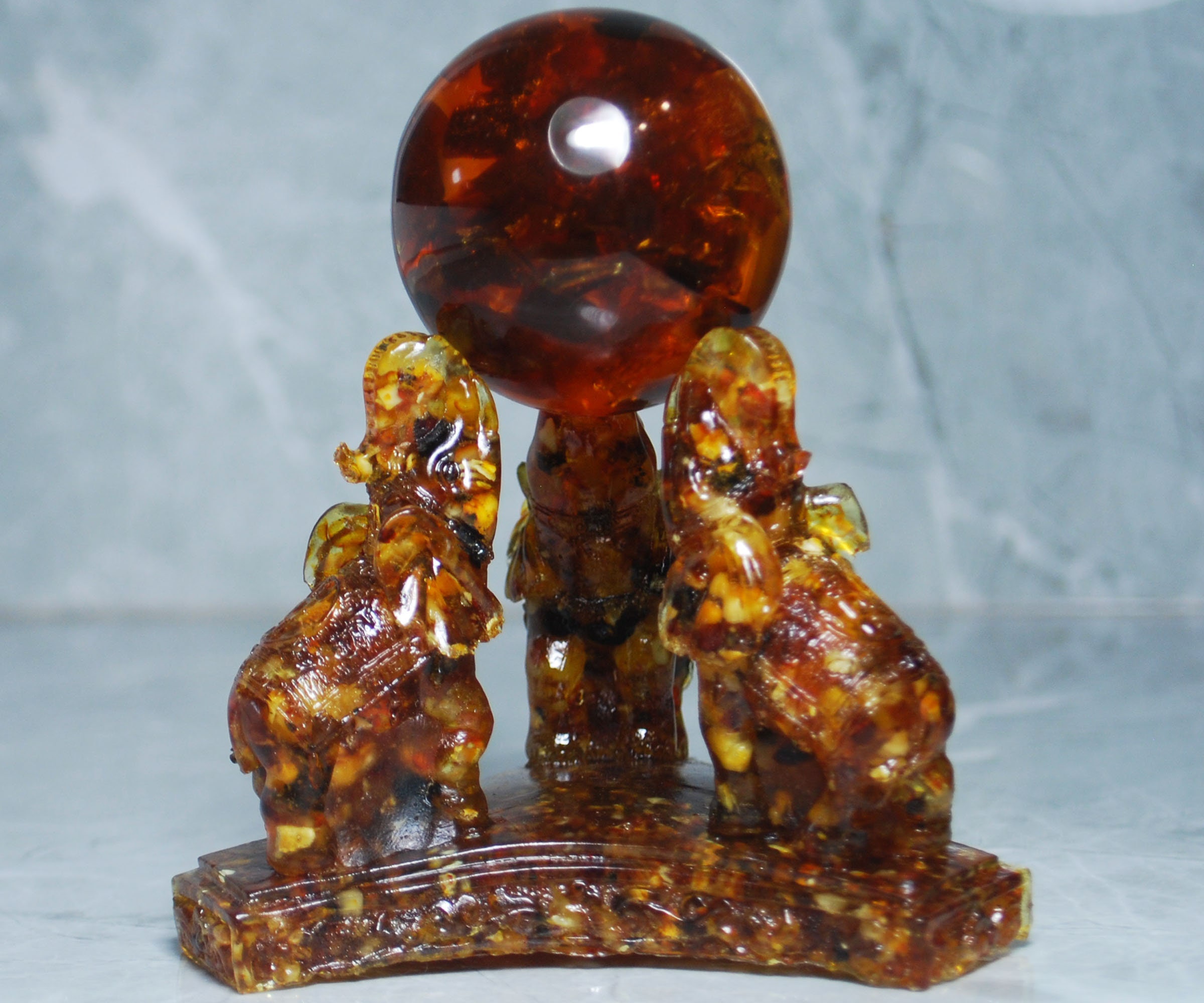 Elephant Sphere Stand With Inclusion Bee, Baltic Amber - Etsy