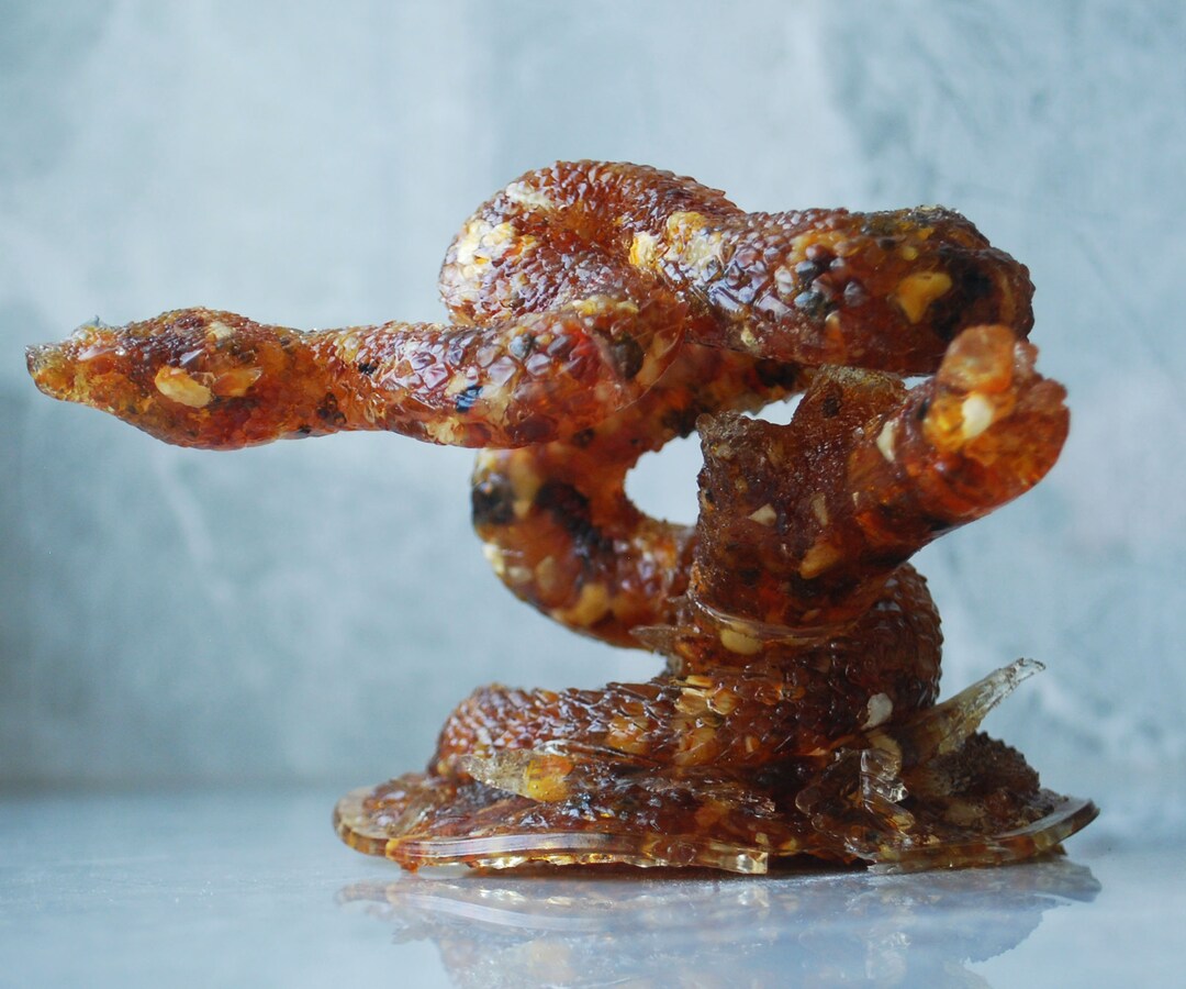 Baltic Amber Snake Viper Figurine - Handmade - 14 Cm - Etsy