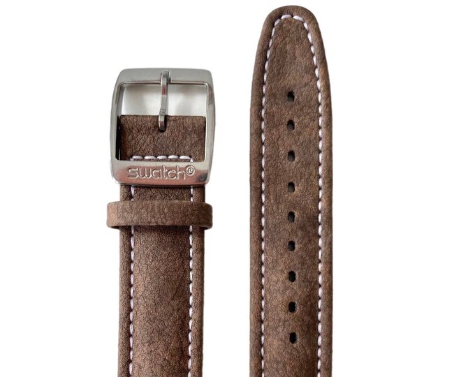 New and Unworn Swatch Brown Leather 19 Mm Replacement Strap With ...
