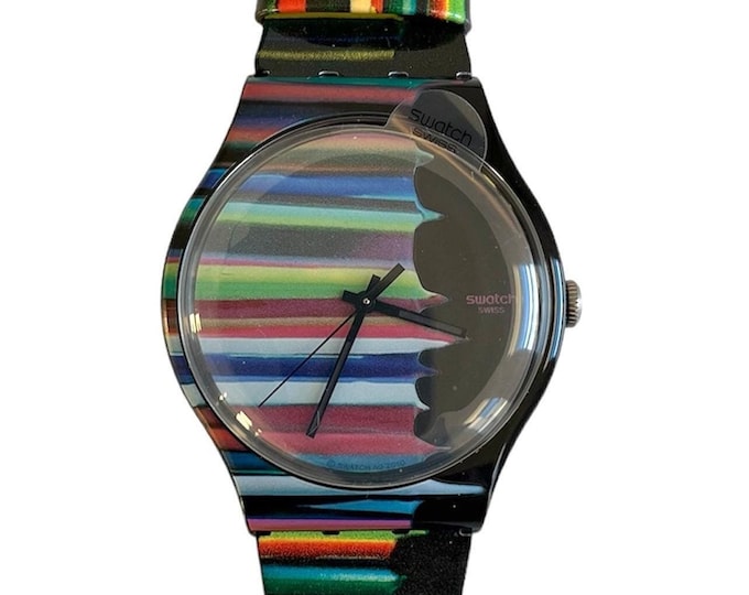 Vintage Swatch Watch 34mm Original Crazy Train With Cows GG194 Running ...