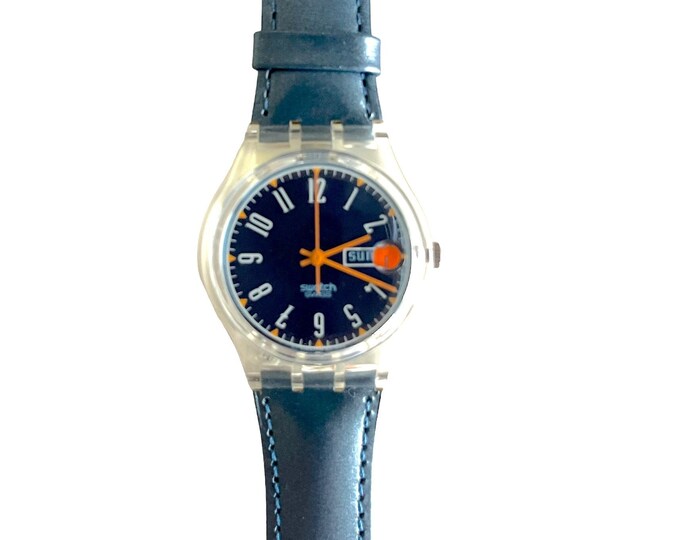 NEW: Swatch Gent BLUE LACQUER GK713 From 1995 Unworn New in Box New ...