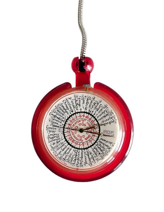 Vintage 1995 Swatch Pop pocket watch GRAPHOLOGY PPK10… - Gem