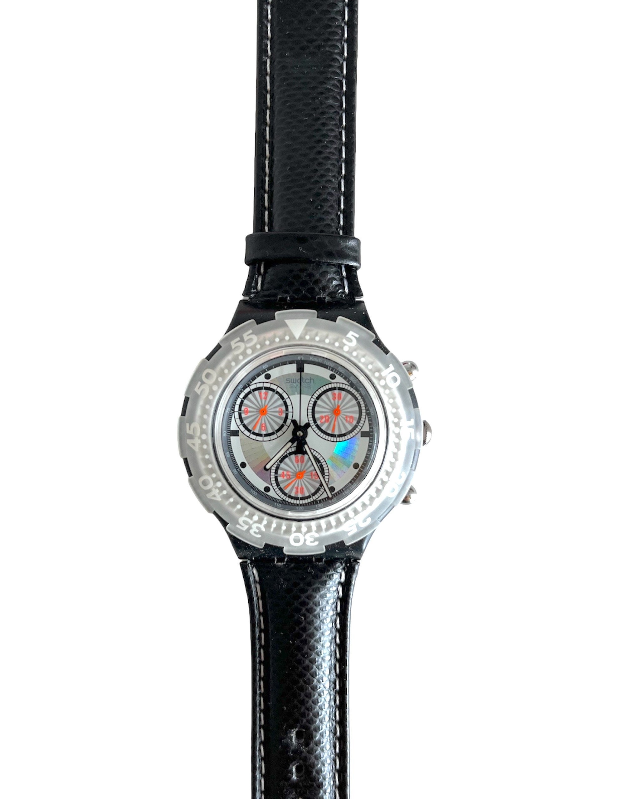 NEW : Vintage Swatch Aqua Chrono BLACK RUDDER SBB100 From 1992 - Etsy UK