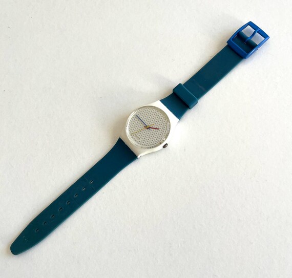 Vintage 1986 Swatch Gent PING PONG BLUE GW106 - unwor… - Gem