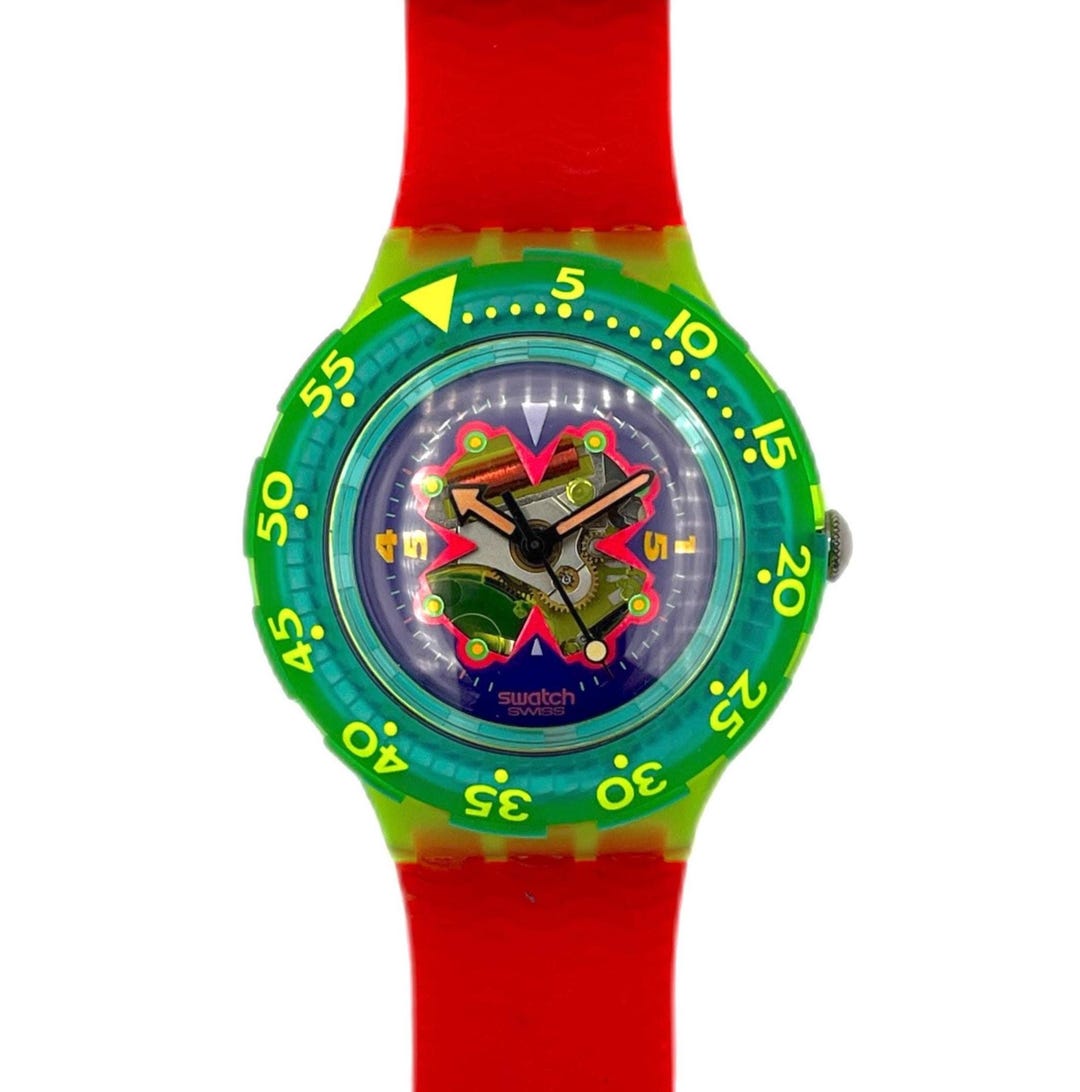1993 Swatch Scuba 200 BAY BREEZE SDJ101 - Vintage 90s Original Swatch ...