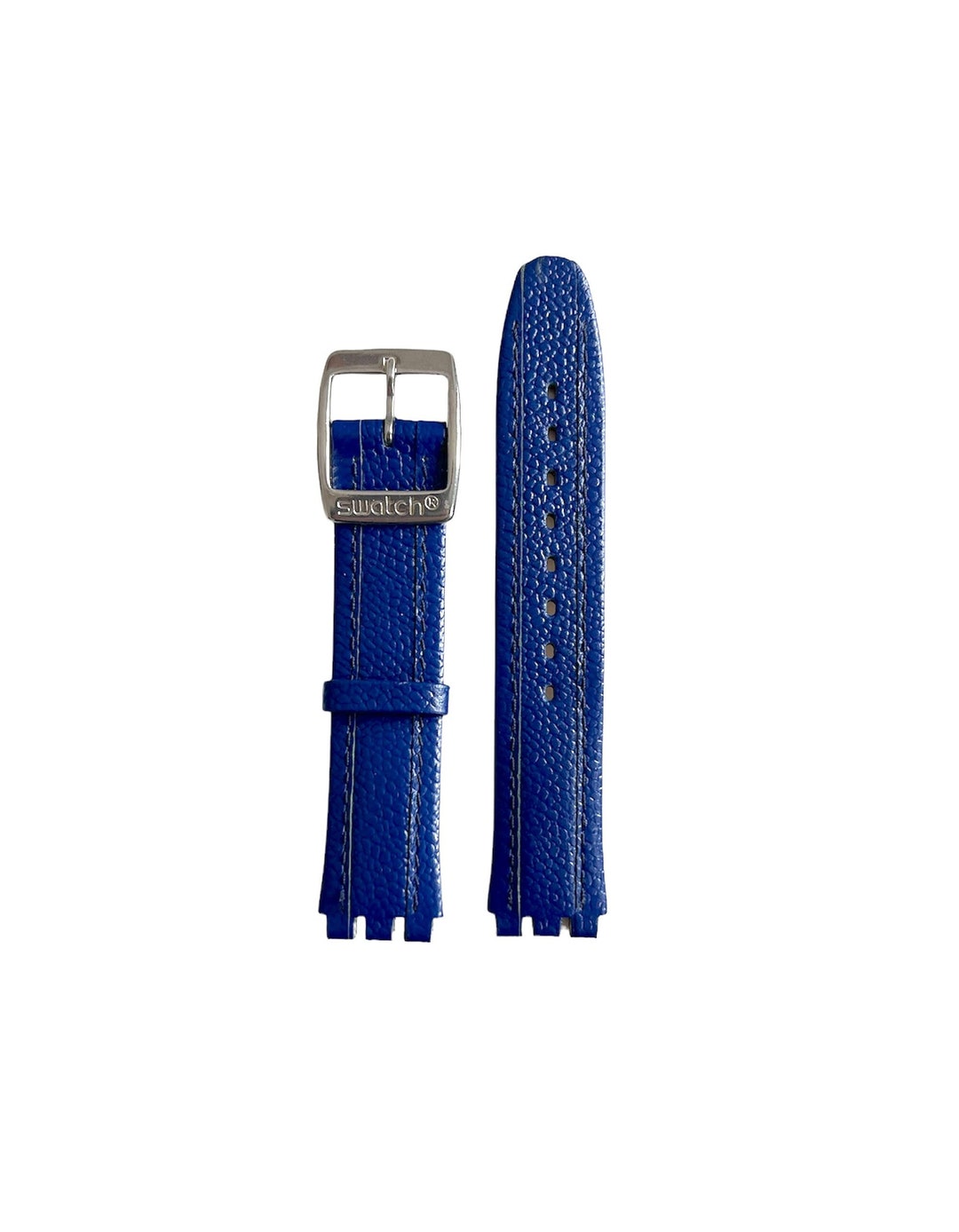 NEW : Swatch Vintage Blue Leather 17mm Replacement Strap Band Bracelet ...