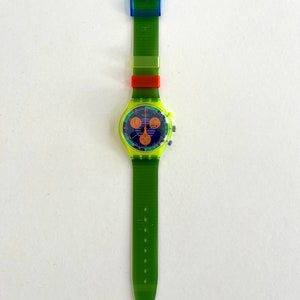 Vintage 1991 Rare Swatch Chrono NEO WAVE SCJ100 - Mint and Unworn ...
