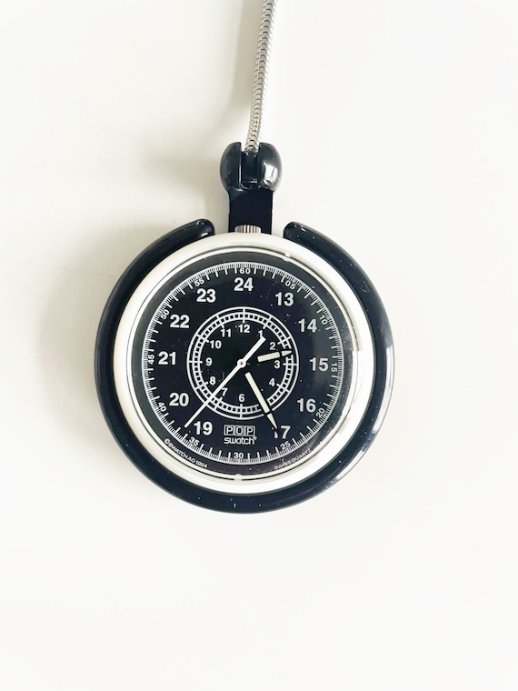 NEW : Rare Swatch Pop Pocket Watch BLACK OUT PPW100 From 1995 - Etsy