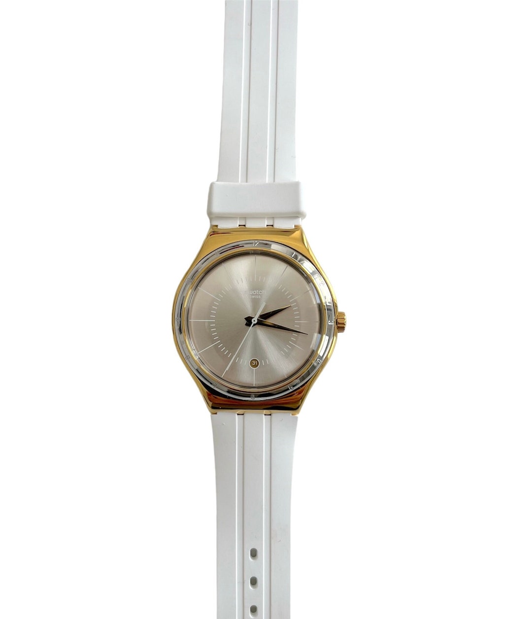 NEW in Box Swatch Irony Big Classic WHITELINER YWG401 Unworn and Mint ...