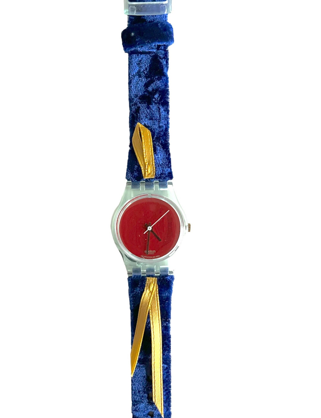 New : 1995 Vintage Swatch Lady CORD ON BLEU LG114 Unworn Mint New ...