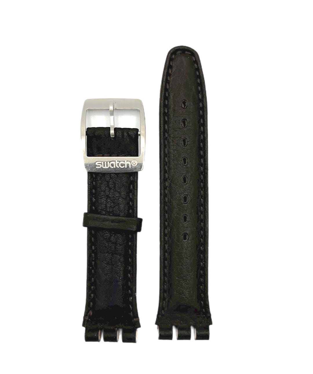 Vintage Swatch Dark Brown Leather Replacement Band 19-20mm for Irony ...
