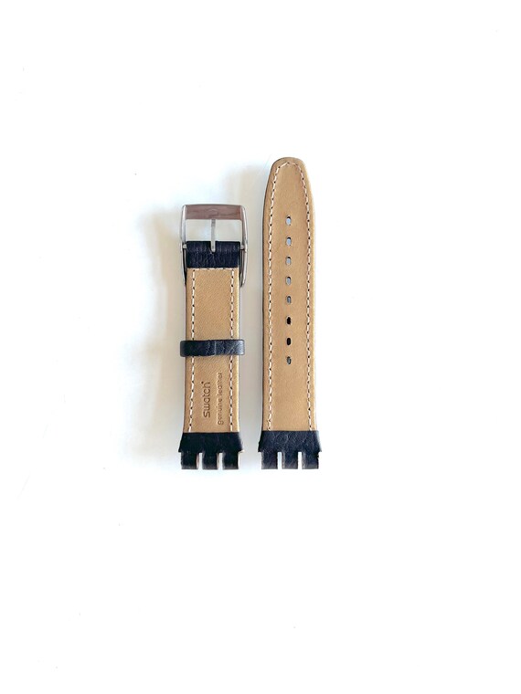 vintage Swatch dark brown leather 20 mm replacement s… - Gem