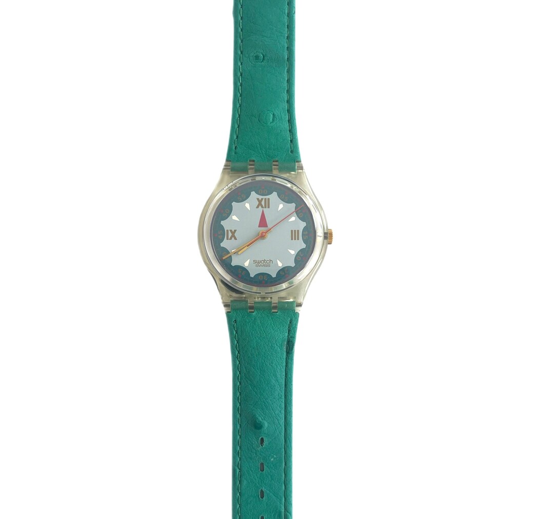 Vintage 1993 Swatch Gent GK152 SPADES Unworn Mint Condition New Battery ...