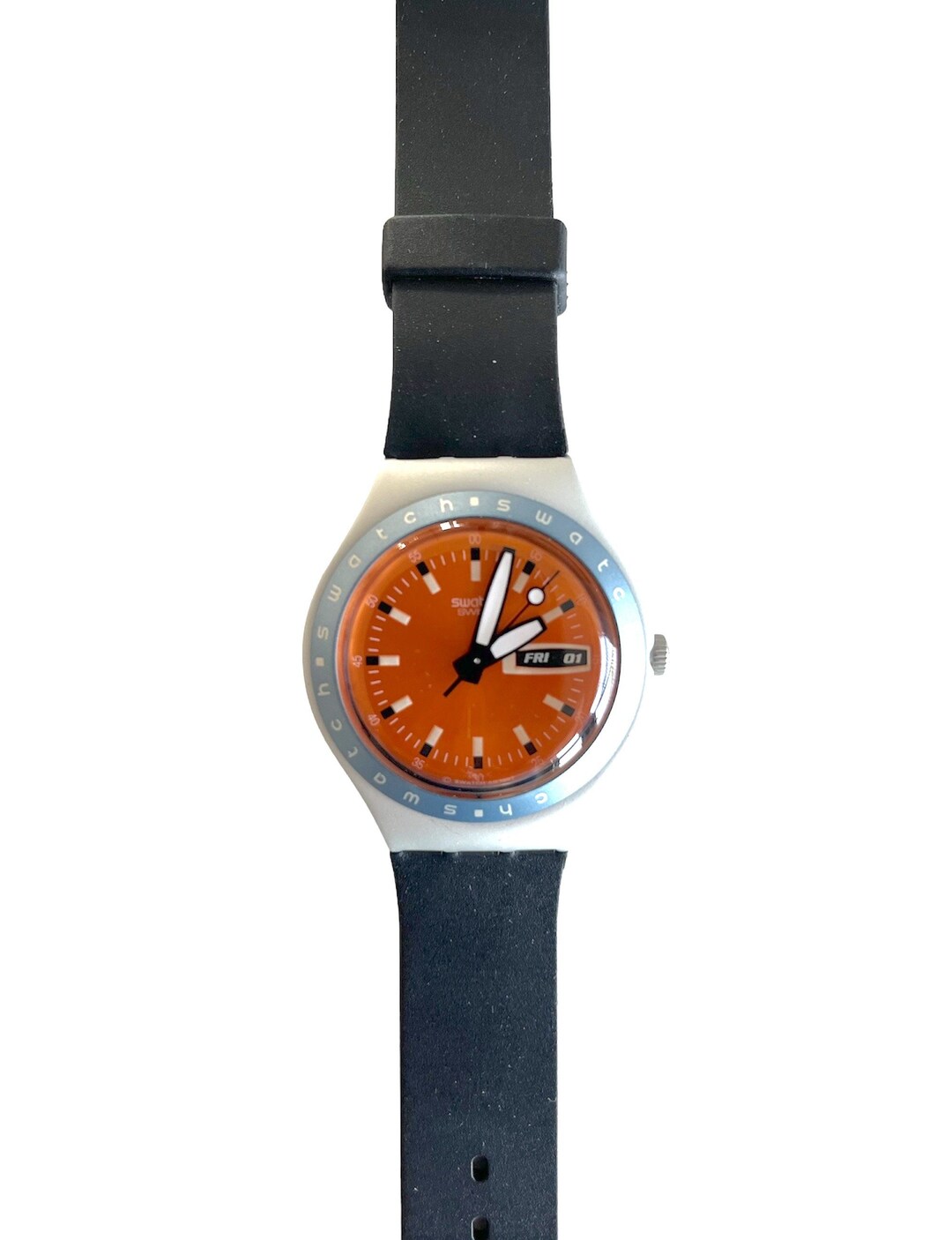 NEW From 1998 Vintage Swatch Irony Big ORANGIN' ZEST YGS7002 New in Box New Battery Installed ...