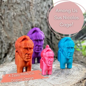Among Us, Sus Nicolas Cage, Imposter, Crewmate, 3D Printed, Keychain ...