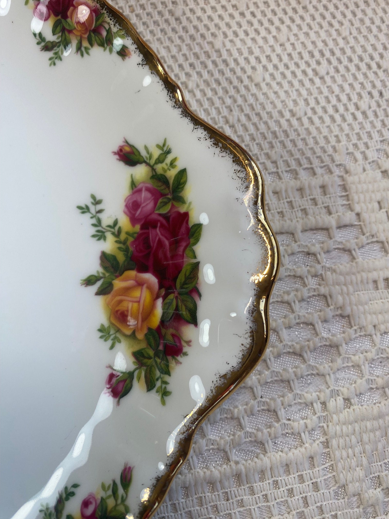 Royal Albert Old COUNTRY ROSE Cake Plate, Vintage Serving Platter - Etsy