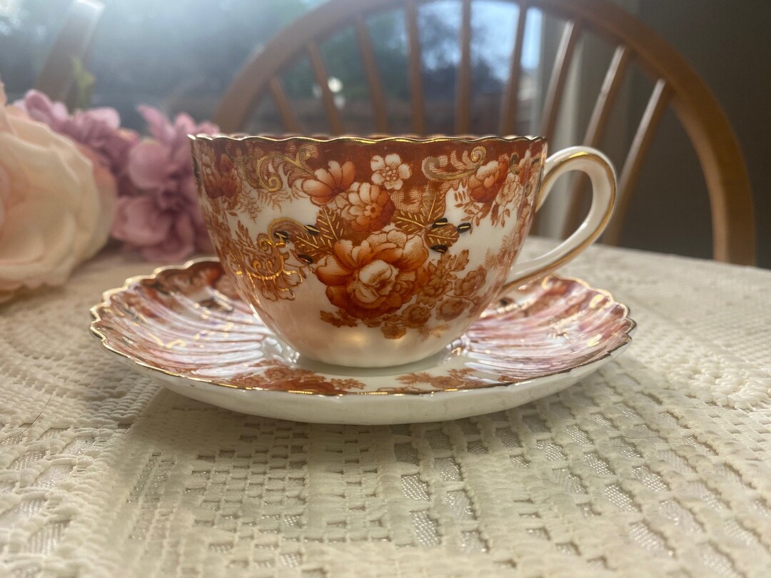 Radford's RED ROSE Teacup and Saucer, Vintage 1930s Tea Set, Hard to ...