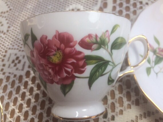 Royal Vale PINK PEONY Tea Set Vintage Teacup and Saucer - Etsy