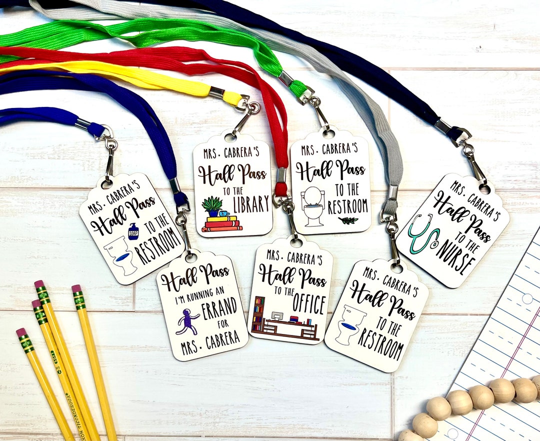 Personalized Hall Passes For Teachers Etsy
