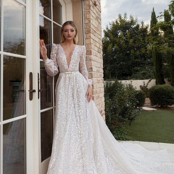 V Back Wedding Dress - Etsy