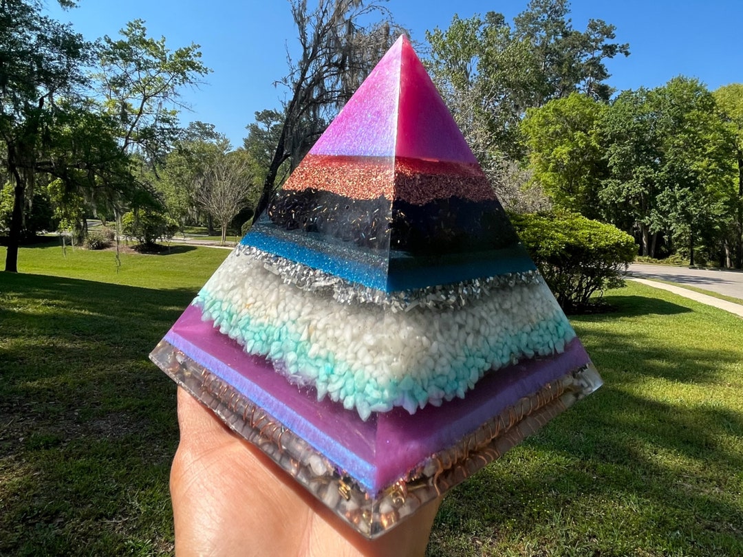Harley Quinn Reiki Orgonite Pyramid With Quartz Crystals Copper ...