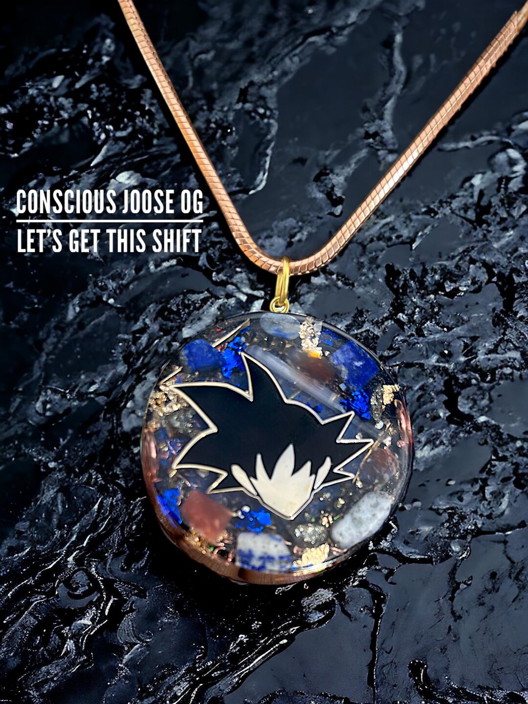 Dragon Ball Z Goku Base Form Reiki Charged Orgone Pendant With Quartz ...