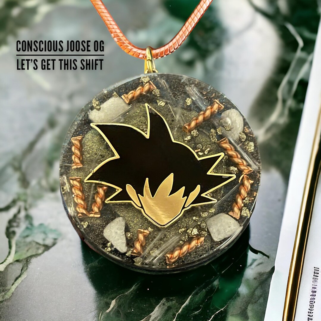 Dragon Ball Z Goku Base (grey) Form Reiki Charged Orgone Pendant Quartz ...