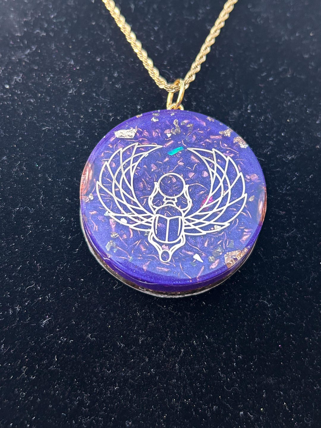 Khepri Egyptian God of Rebirth Reiki Charged Orgone Pendant Crushed ...