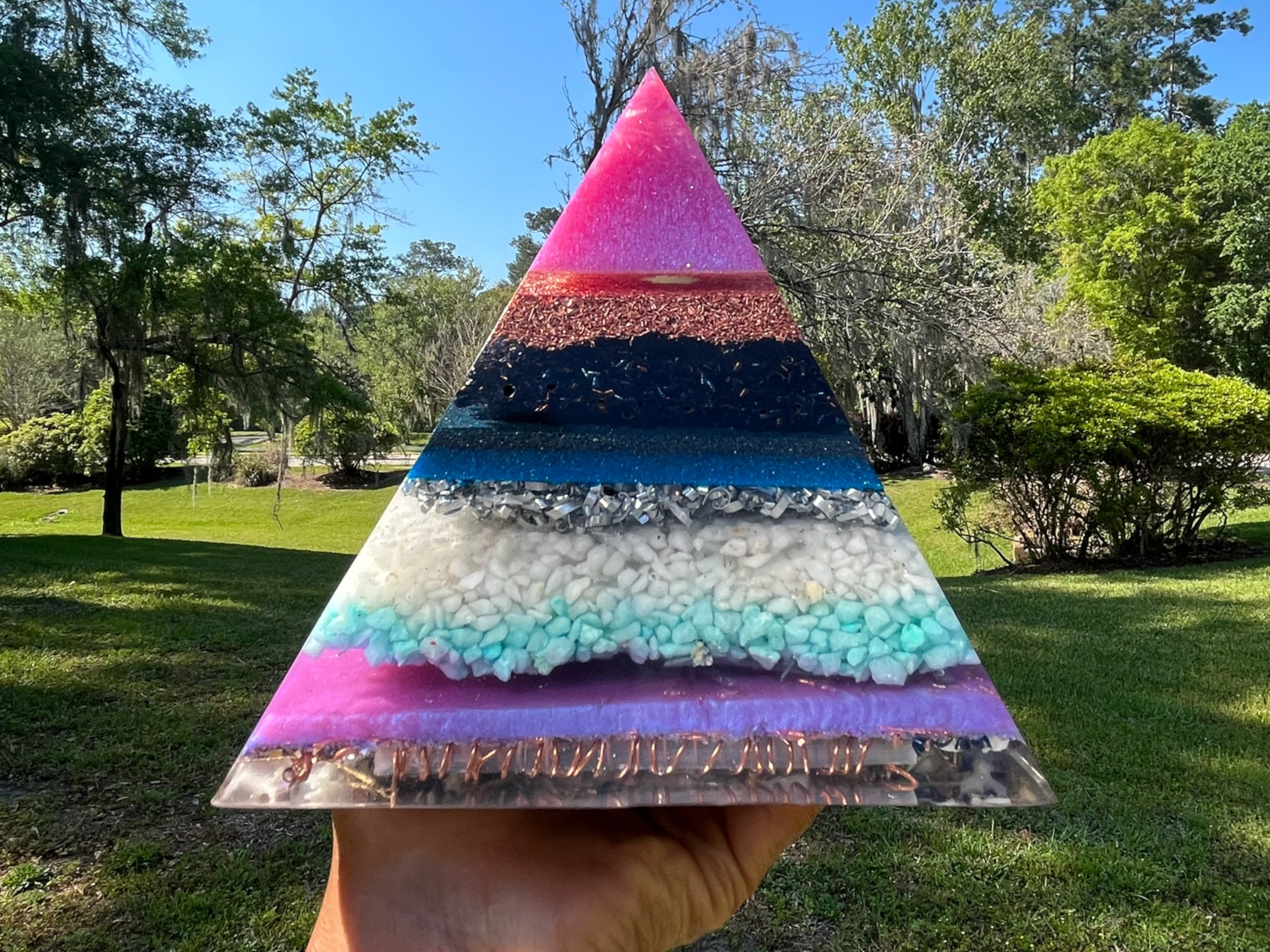 Harley Quinn Reiki Orgonite Pyramid With Quartz Crystals Copper ...
