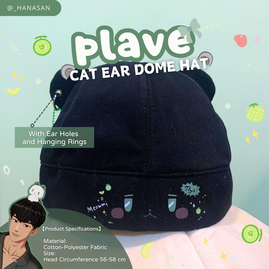 PLAVE Fanart Hamin Meowmi| Cat Ear Dome Hat｜fashion Brimless Beanie ...