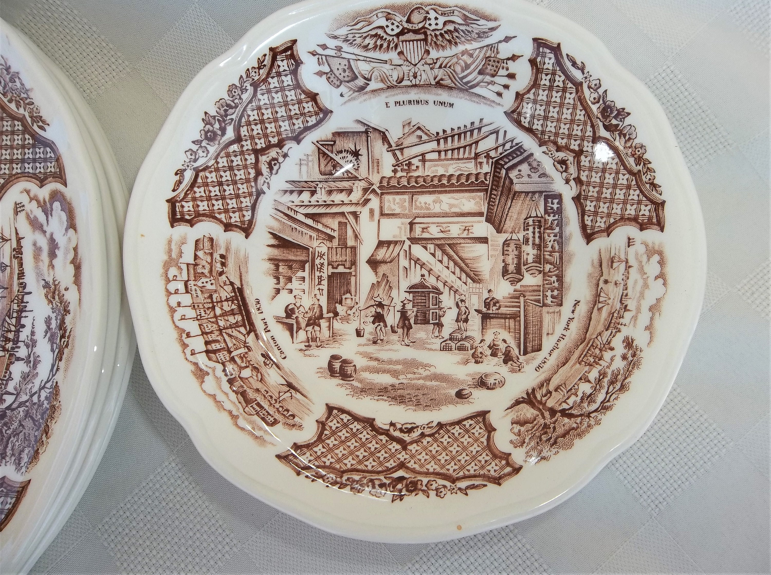 Vintage Alfred Meakin China Set: Fair Winds Brown Transferware ...
