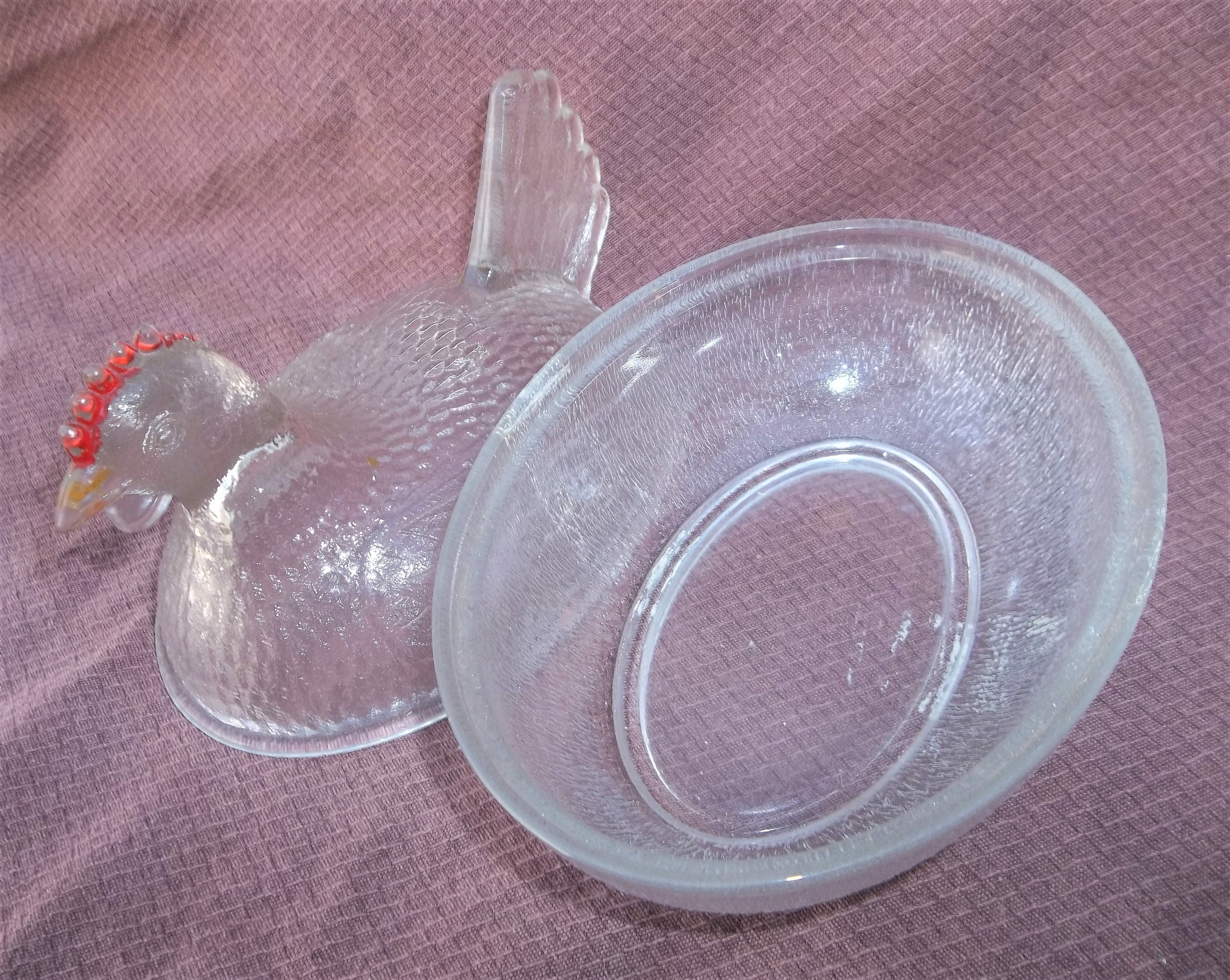 Hen on Nest, Indiana Glass Company, Vintage 2 Piece Set, Circa 1940 - Etsy