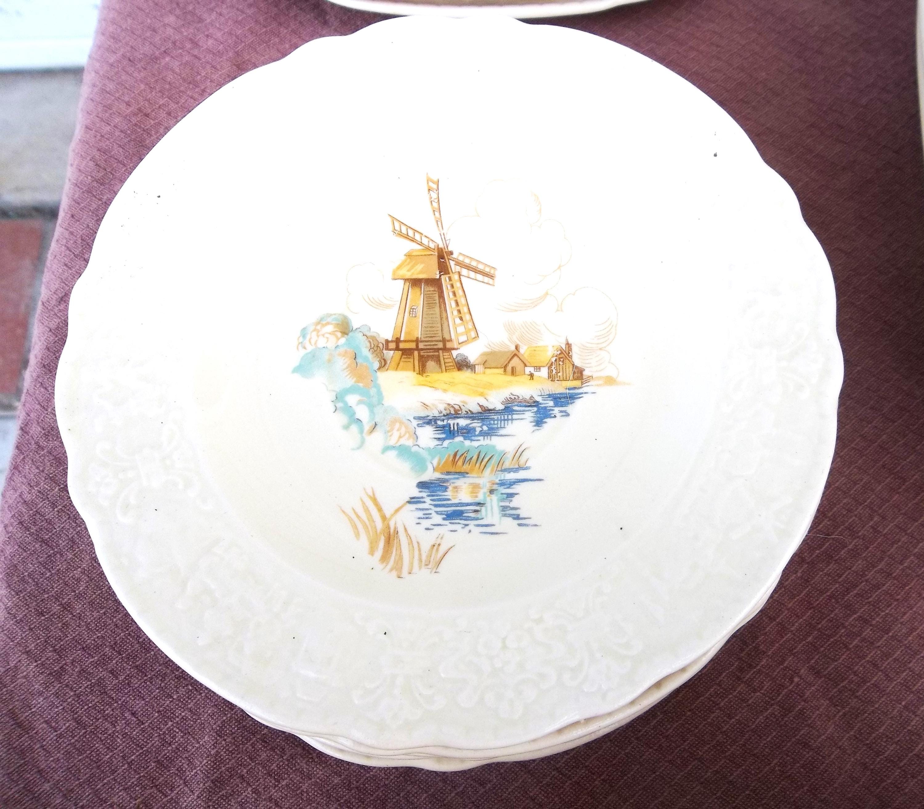 Rare 1940s Windmill Stoneware Dinnerware Set - Universal Cambridge Ohio ...