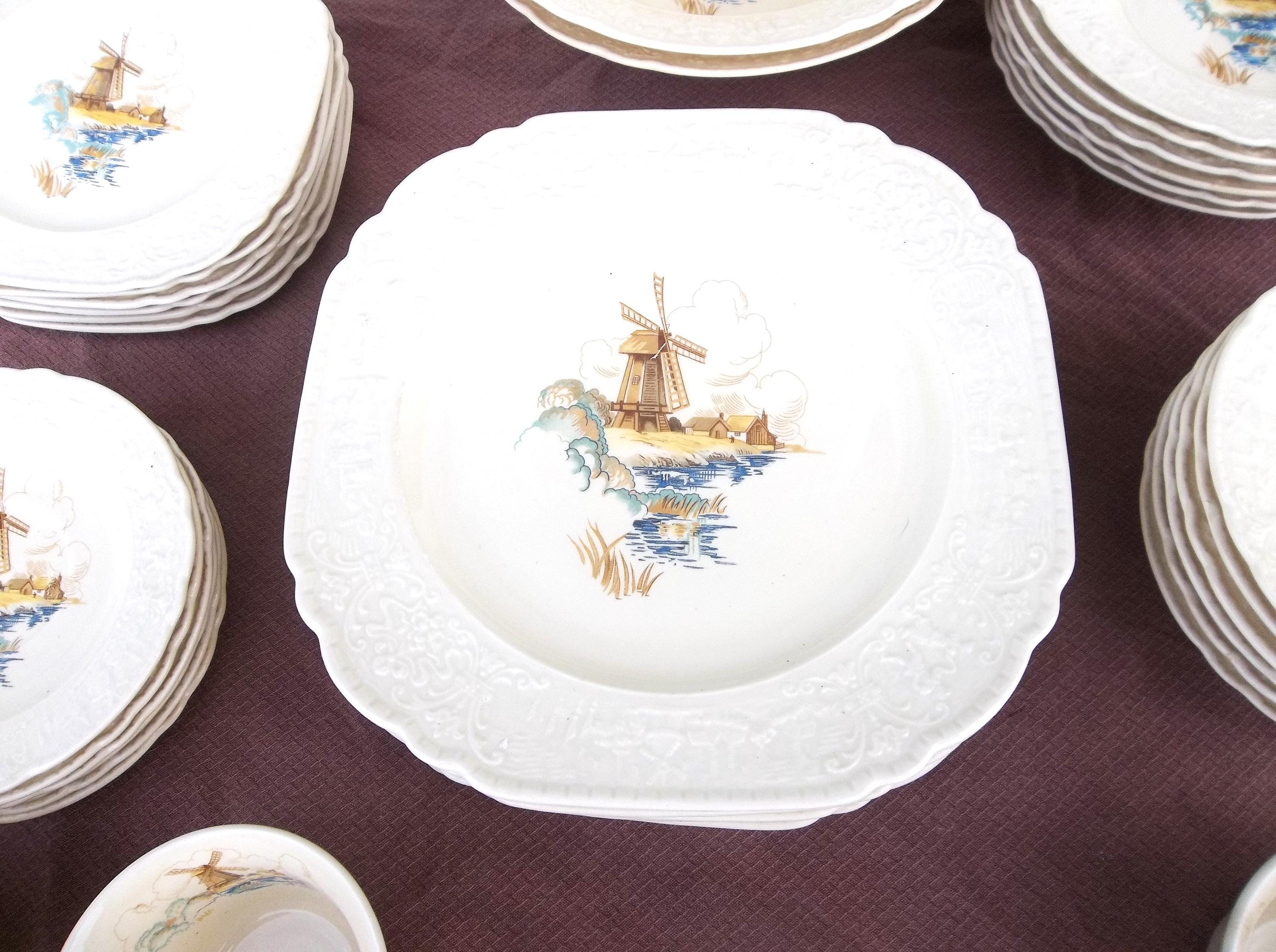 Rare 1940s Windmill Stoneware Dinnerware Set - Universal Cambridge Ohio ...