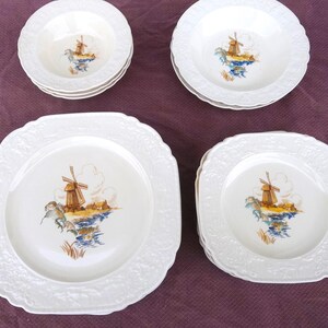 Rare 1940s Windmill Stoneware Dinnerware Set - Universal Cambridge Ohio ...