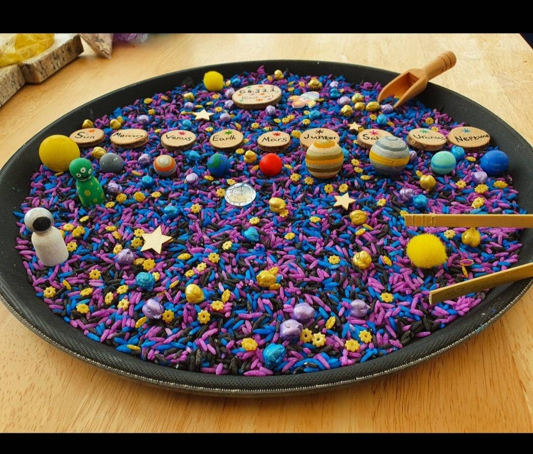 Solar system Galaxy space sensory set messy play play | Etsy
