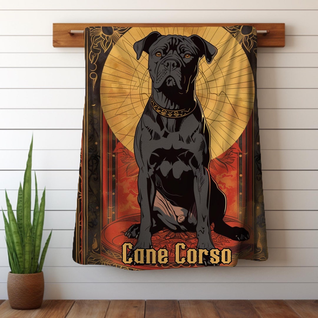 Cane Corso Tarot Style Velveteen Plush Blanket, Cozy Cane Corso Gift ...